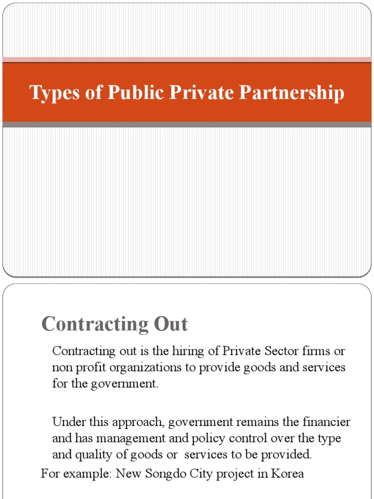 Types of Public Private Partnership | PDF | Public–Private Partnership ...