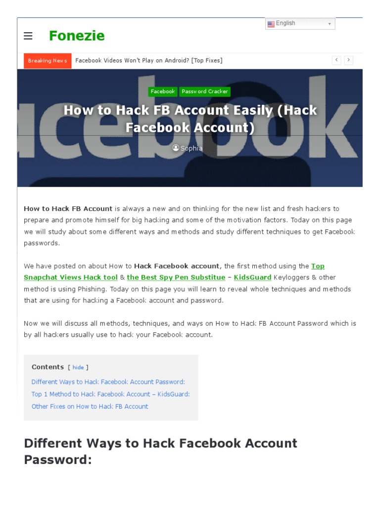 Facebook Hack Methode | PDF