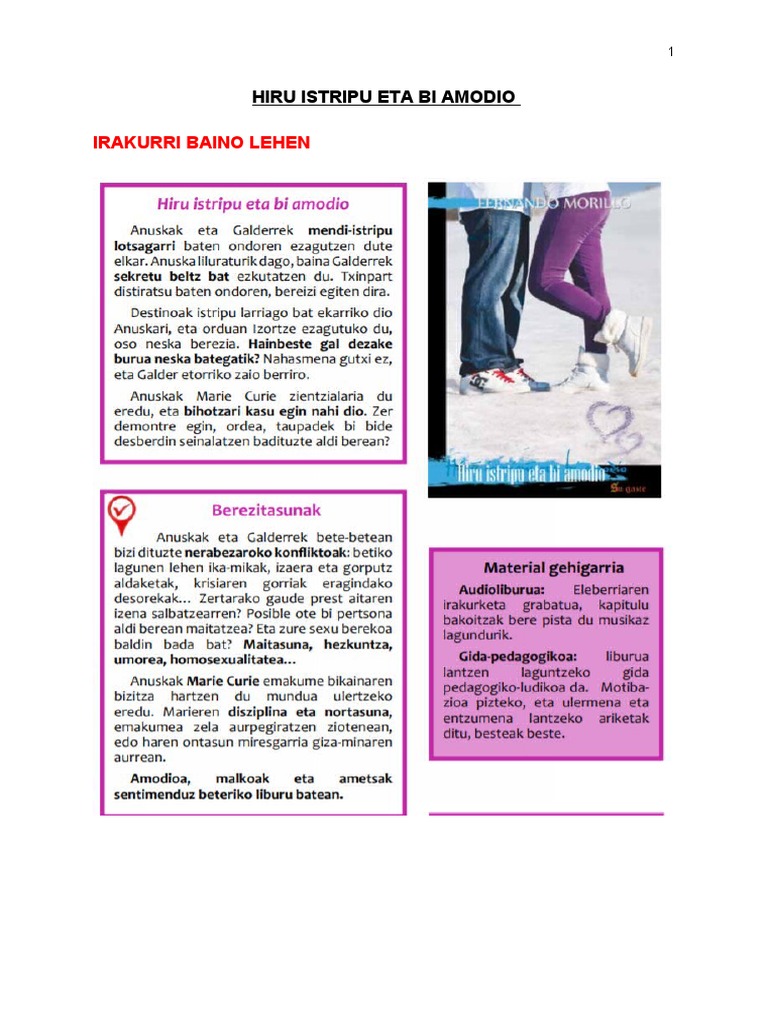 Hiru Istripu Eta Bi Amodio: Ariketa Kooperatiboak | PDF