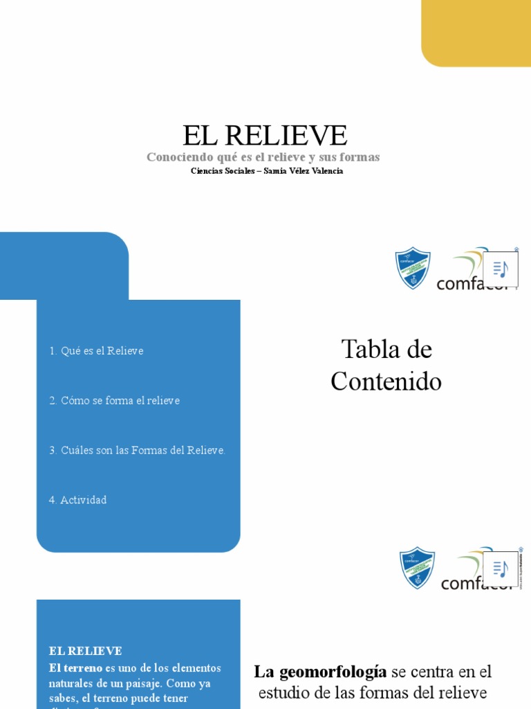 Tipos de Relieve para Niños | PDF | Terreno | Montañas