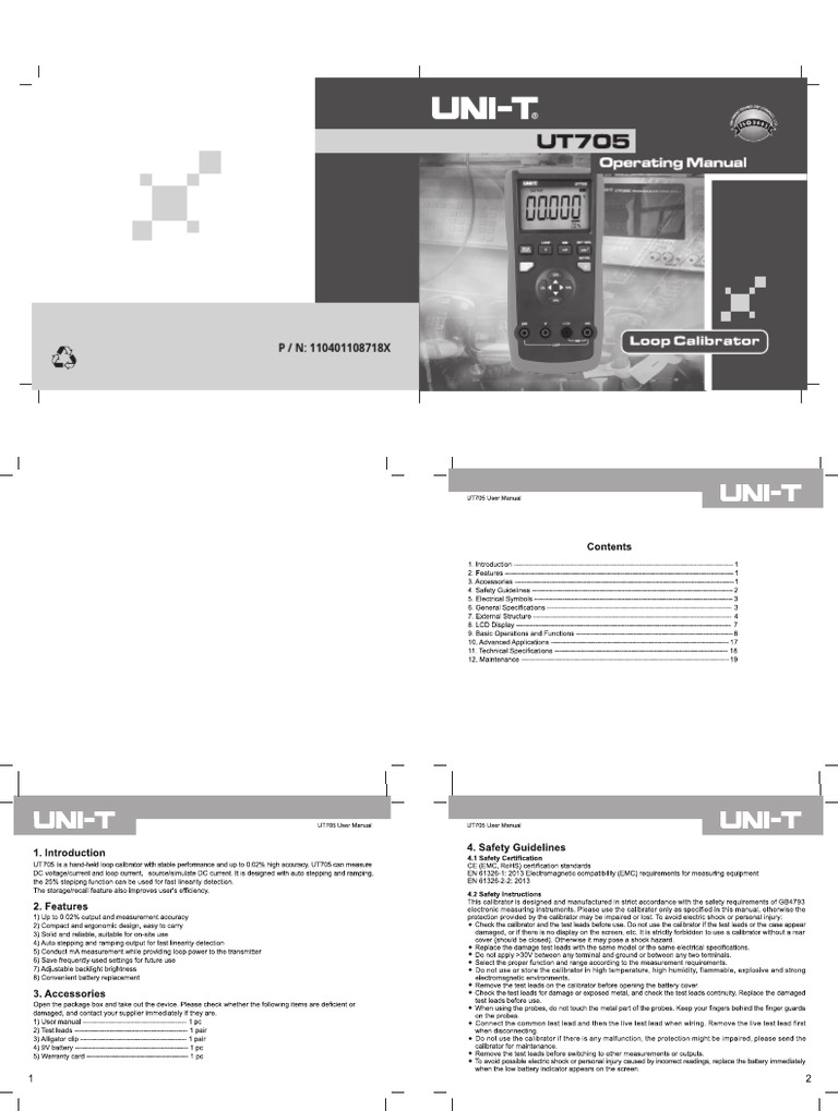 UT705 Manual Español | PDF