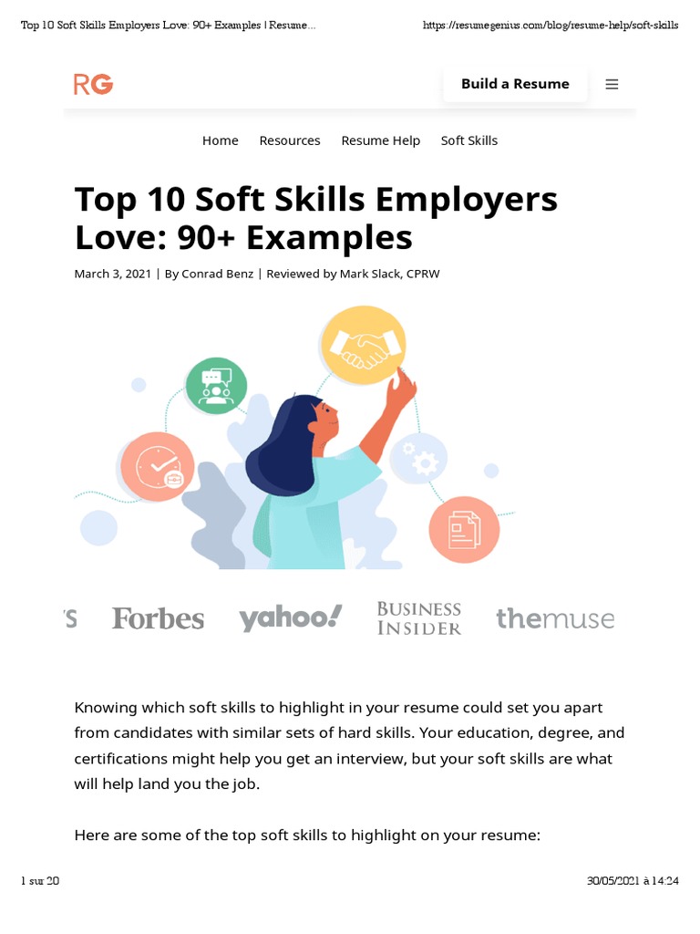 Top 10 Soft Skills Employers Love 90 Examples Resume Genius Pdf