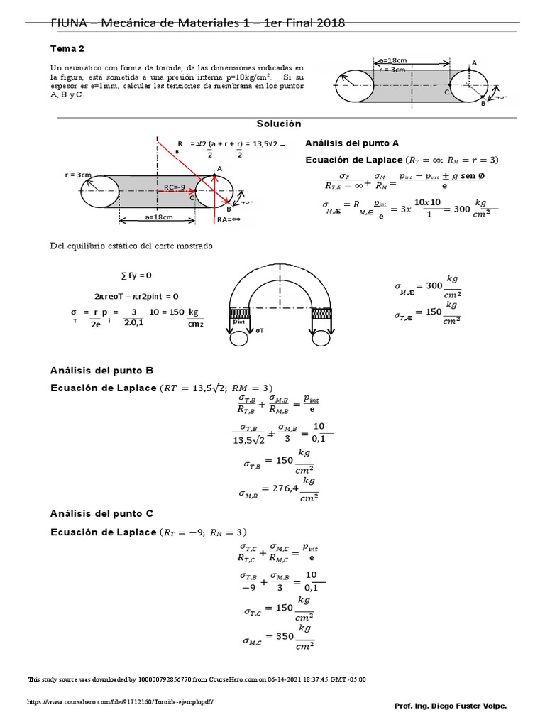 Toroide Ejemplo PDF | PDF | Enseñanza de matemática | Naturaleza