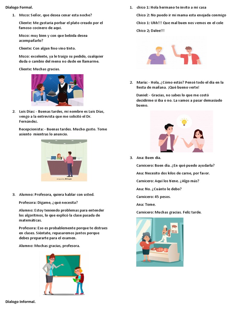 Dialogo Formal e Informal | PDF