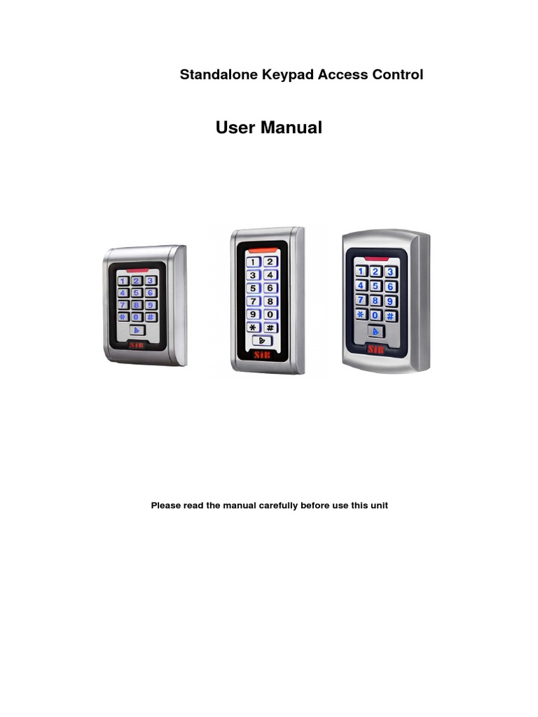 User Manual: Standalone Keypad Access Control | PDF | Personal ...