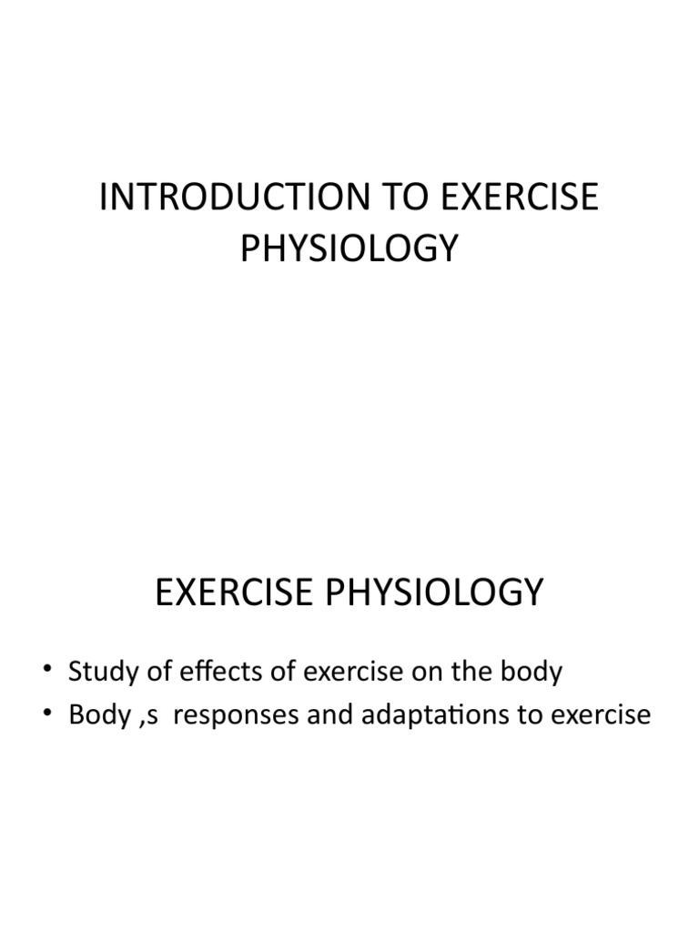 LEC 1 Exercise Physiology | PDF | Physical Fitness | Aerobic Exercise