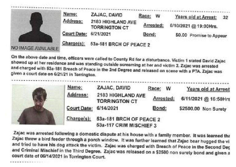 David Zajac-TorringtonCT June2021 Arrest | PDF