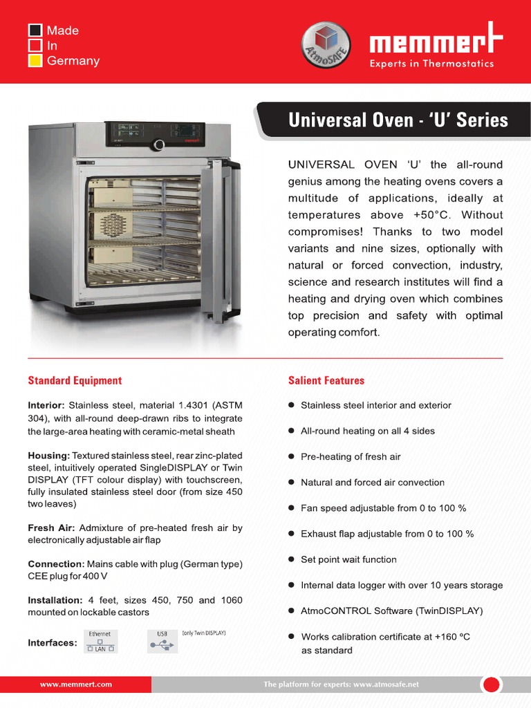 Memmert Oven Leaflet | PDF