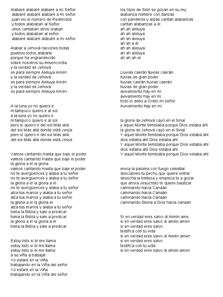 Alabaré Alabaré Alabaré A Mi Señor | PDF | Cristo (título) | Oración