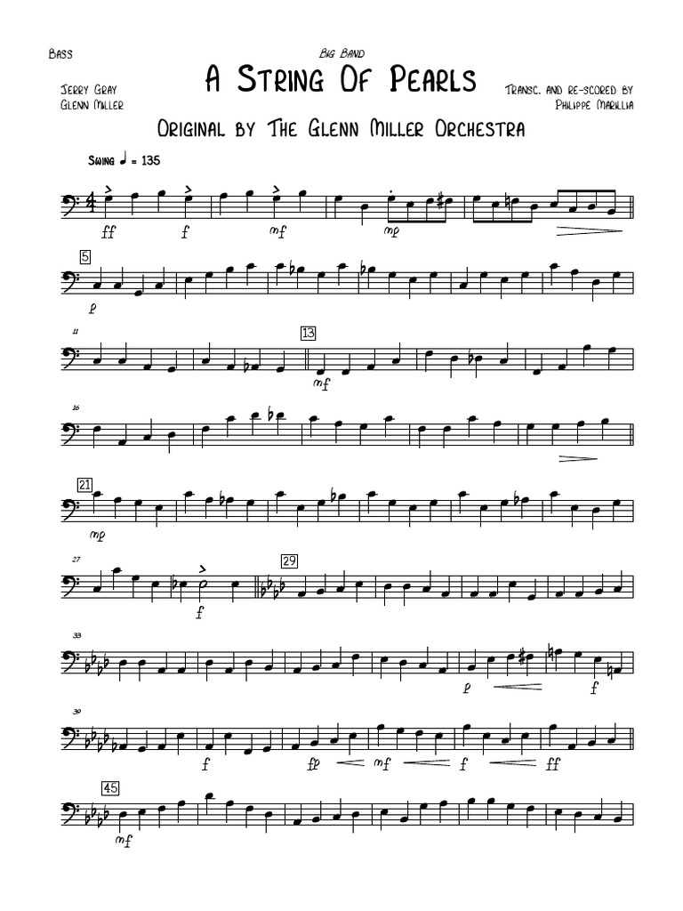 A String of Pearls: Original by The Glenn Miller Orchestra | PDF ...