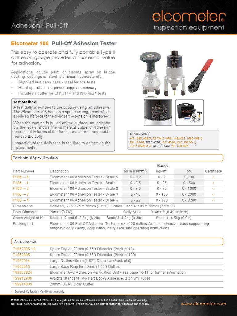 Pull-Off Adhesion Tester | PDF | Adhesion | Industrial Processes