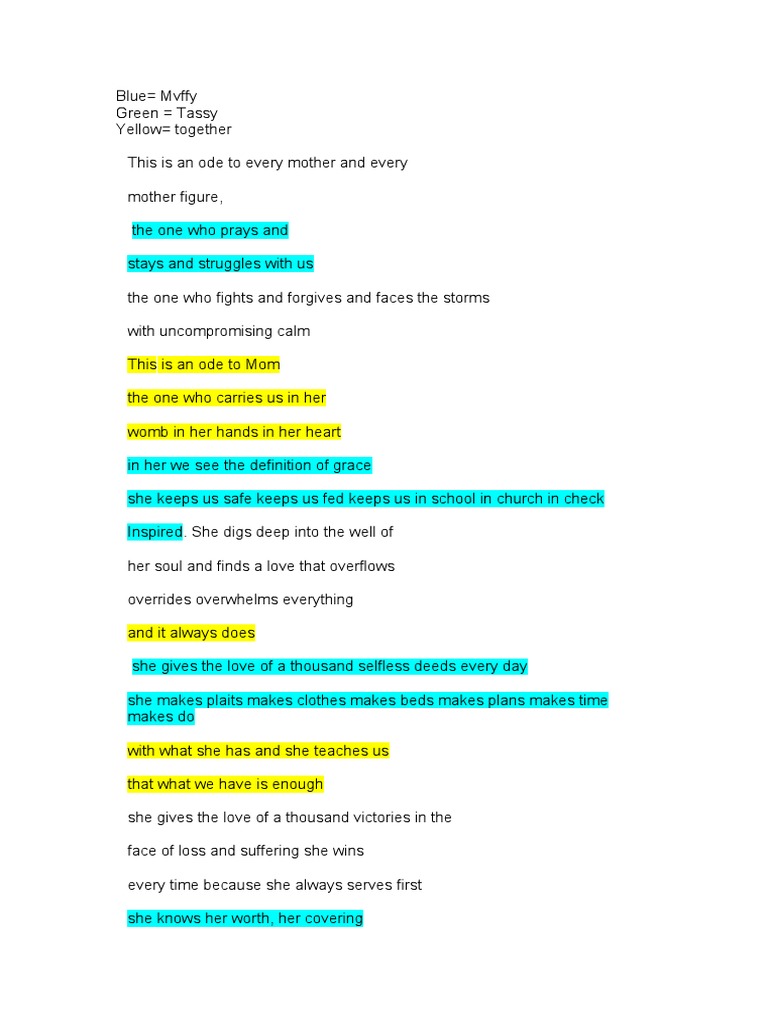 This Is An Ode To Every Mother Poem 2 | PDF | Love