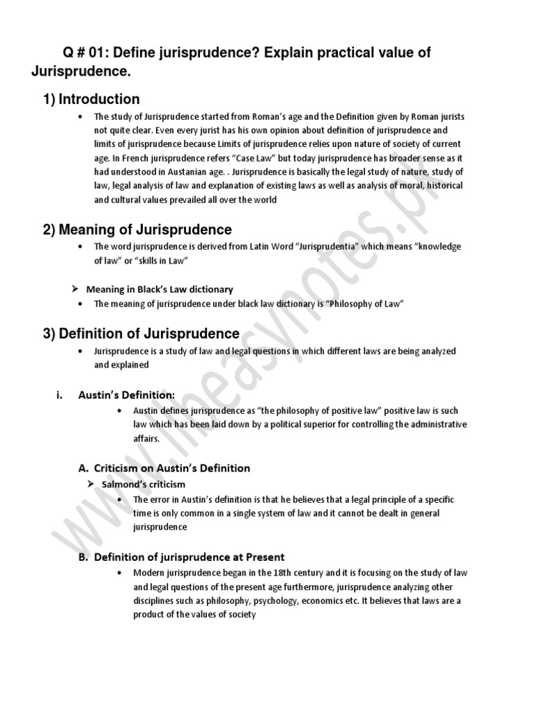 Importance of Jurisprudence. | PDF | Jurisprudence | Definition