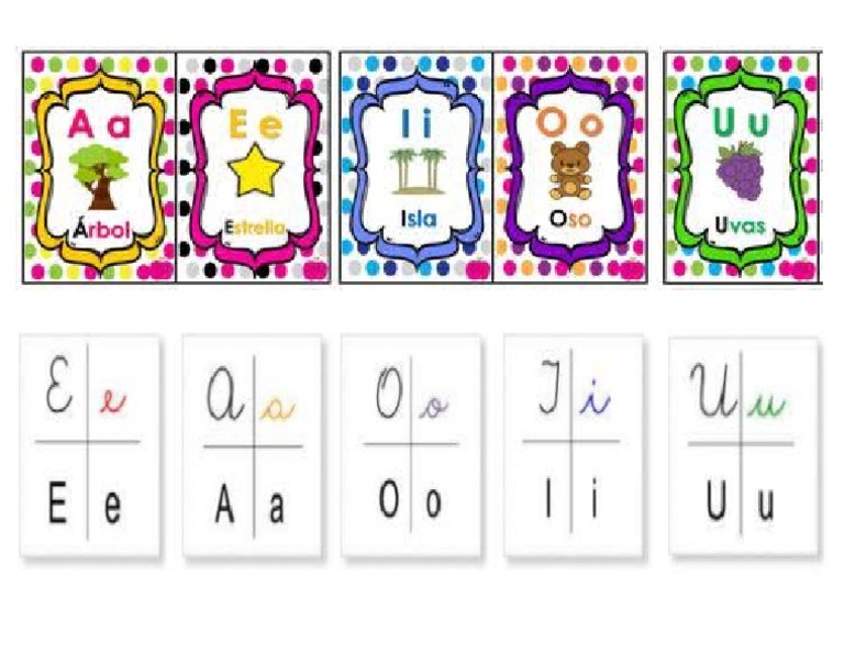 Tarjetas de Vocales para Imprimir | PDF