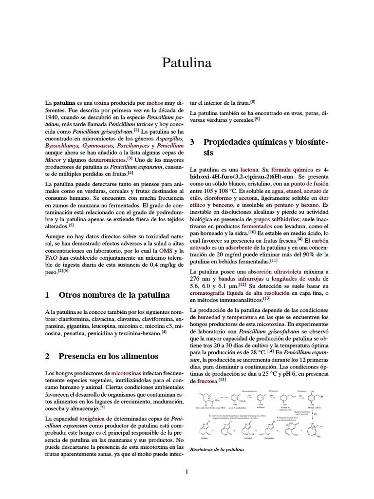 WIKI Patulina | PDF | Toxicología | Organismos