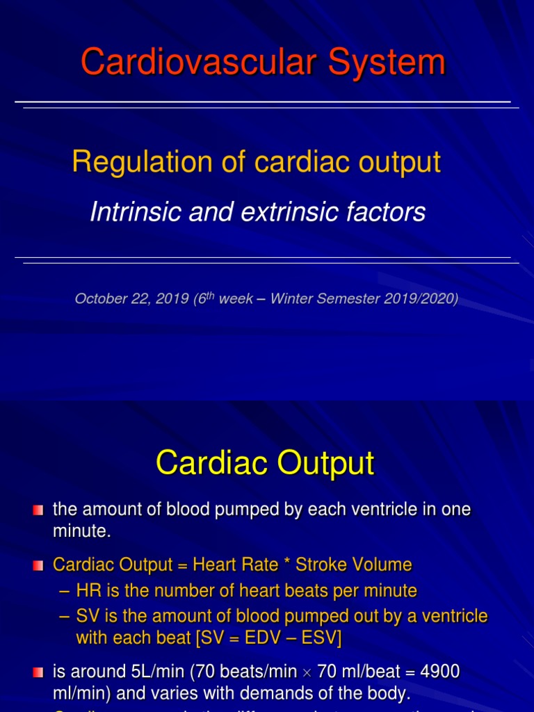 Regulation of Cardiac Output, Intrinsic and Extrinsic Factors | PDF ...