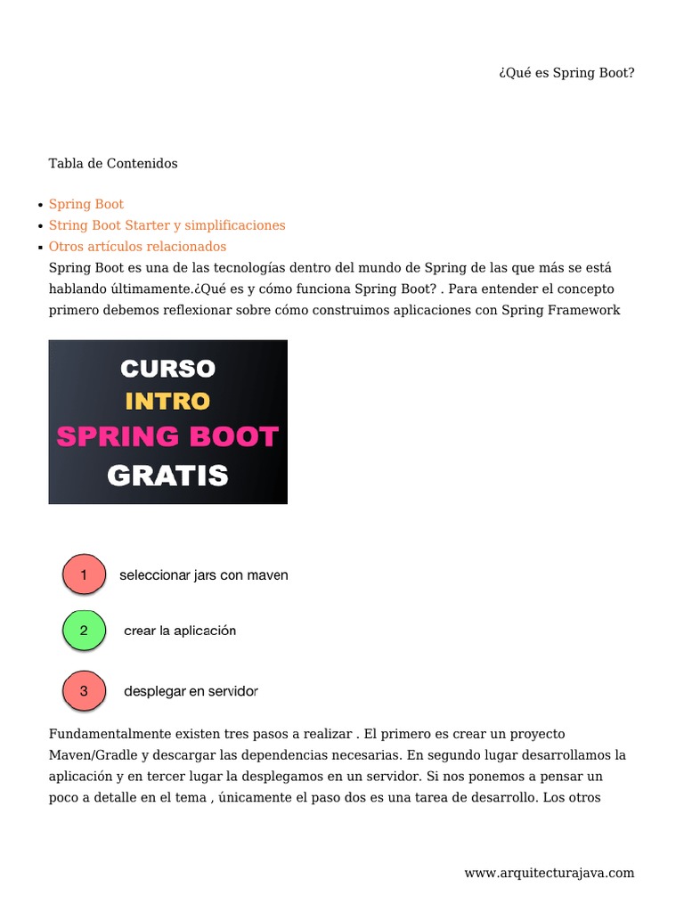 Introducción a Spring Boot: qué es y cómo simplifica el desarrollo de aplicaciones Spring | PDF ...