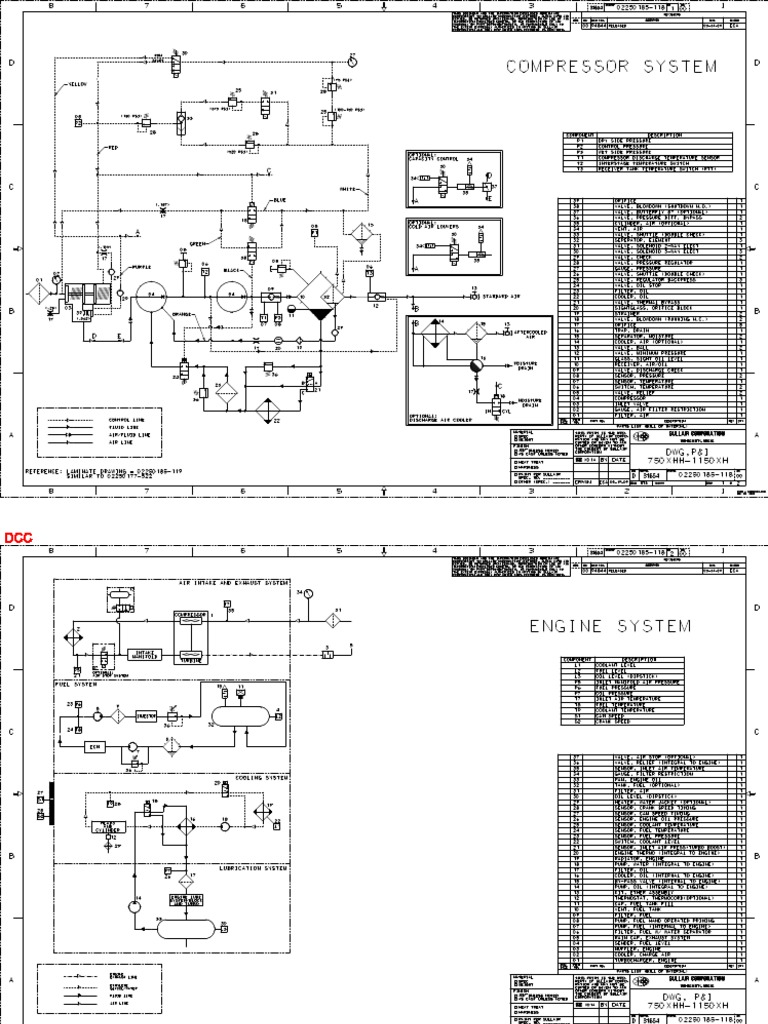 Diagramas de Compresor Sullair | PDF
