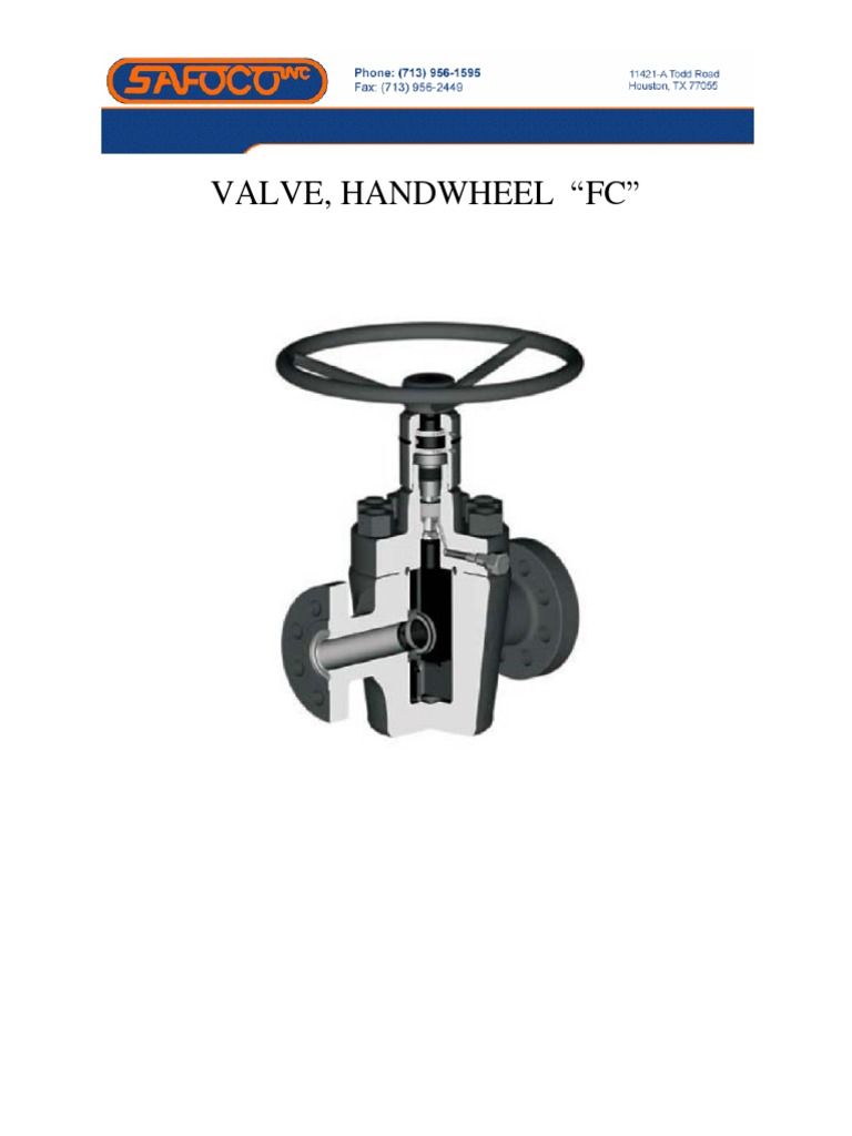 Safoco Handwheel Valve Cut Sheet | PDF