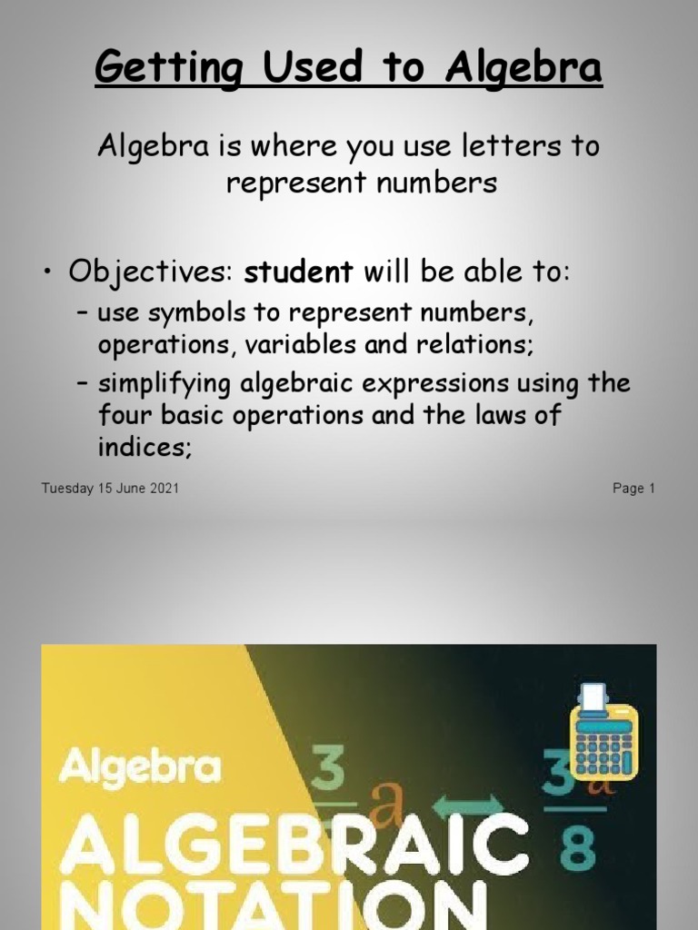 Symbols To Represent Numbers and Simplifying Algebra | PDF ...
