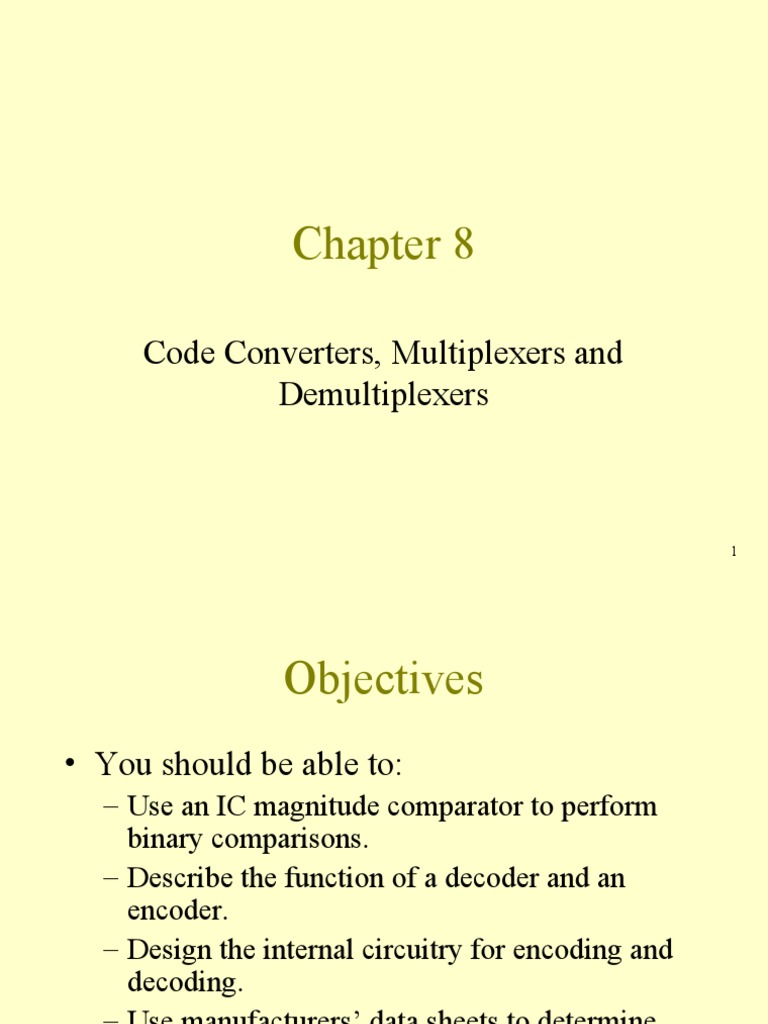 Code Converters, Multiplexers and Demultiplexers | PDF | Information ...