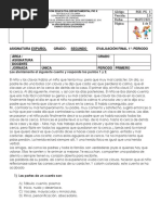 Pruebas Saber Español 3° Grado | PDF | Palabra | Oración (Lingüística)