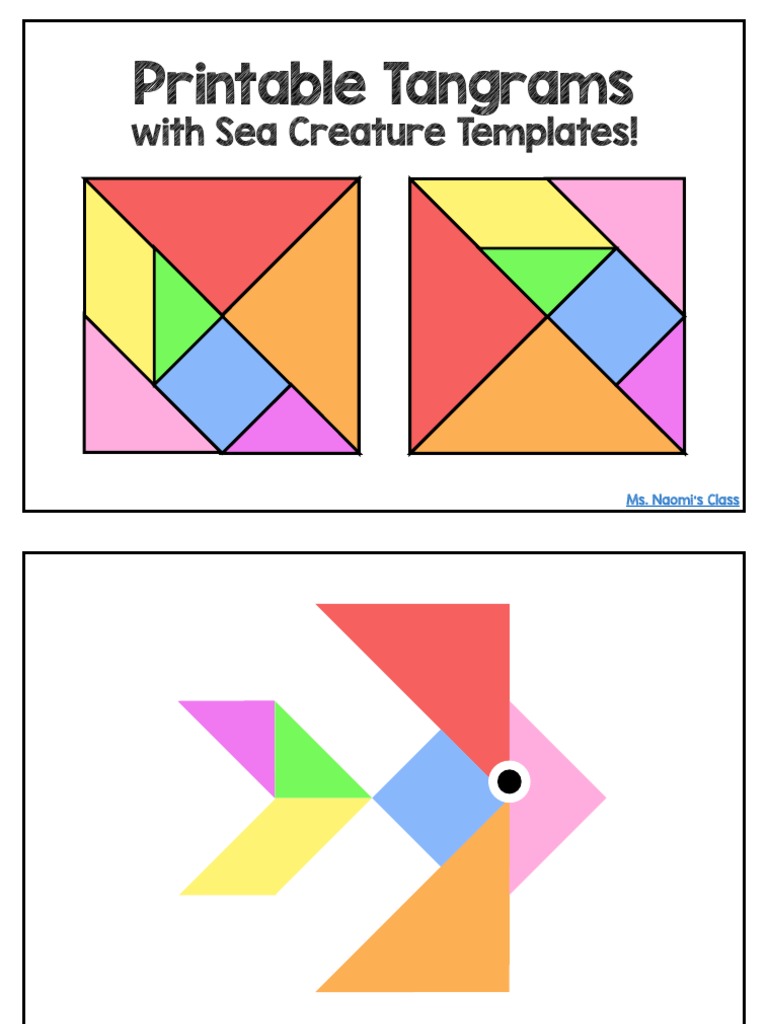 Printable Tangrams: With Sea Creature Templates! | PDF
