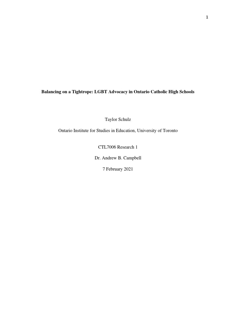 Position Paper - Taylor Schulz - Ji132 | PDF | Lgbt Community | Lgbt