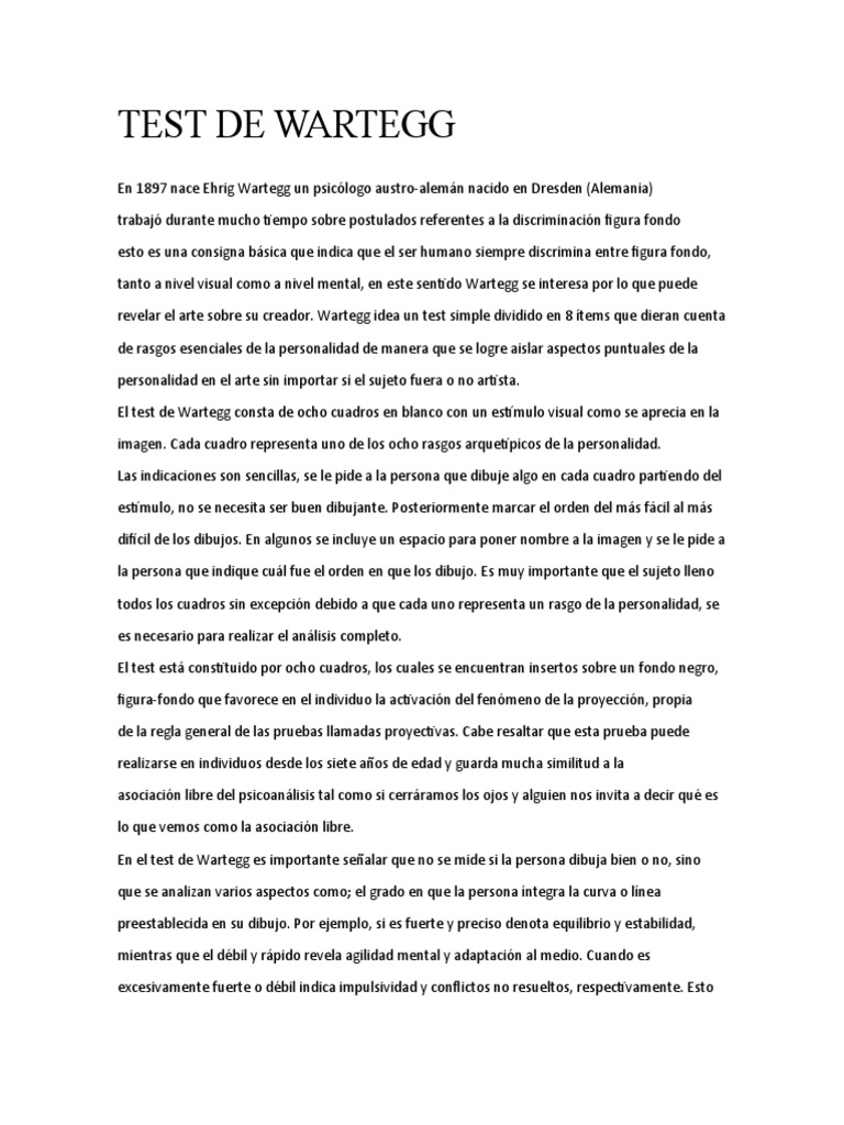 Test de Wartegg: Análisis de Personalidad | PDF | Ciencias del ...
