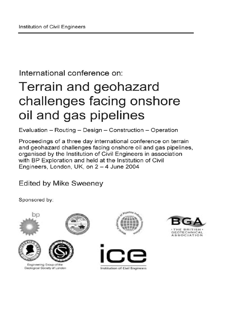 Terrain and Geohazard Challenges Facing Onshore Oil and Gas Pipelines ...