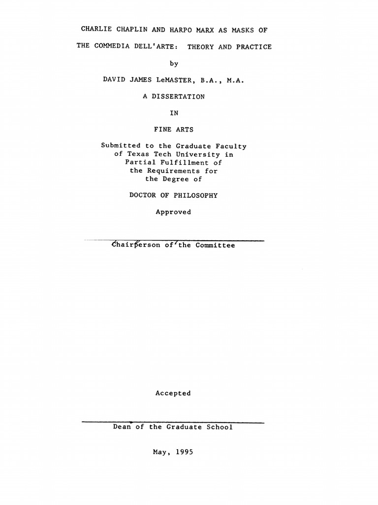 Charlie Chaplin and Harpo Marx As Masks of The Commedia Dellarte | PDF ...