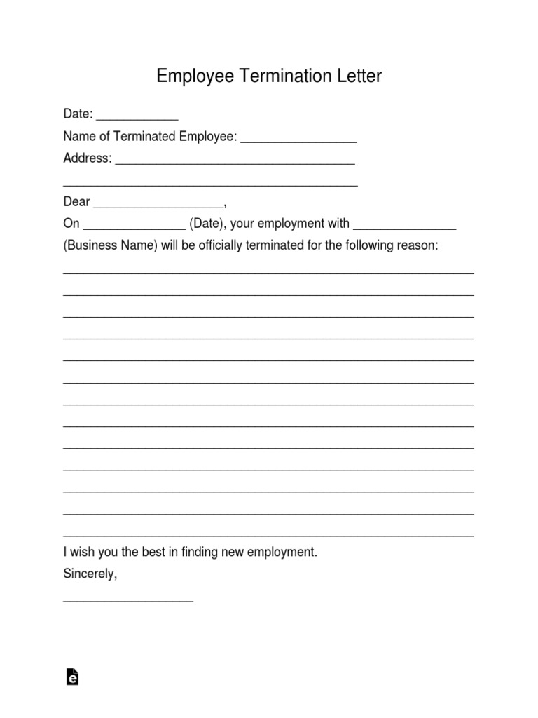 Employee Termination Letter | PDF