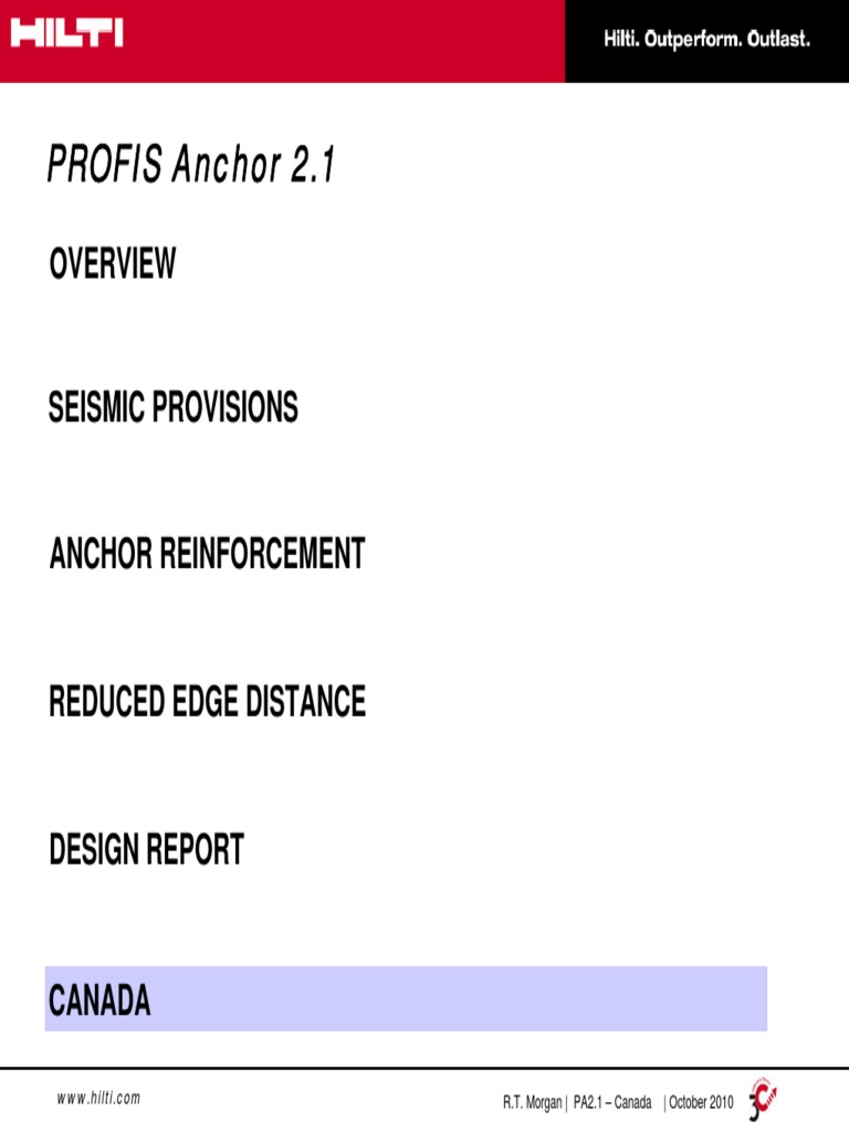PROFIS Anchor 2.1 Design Guide Canada | PDF | Technology & Engineering