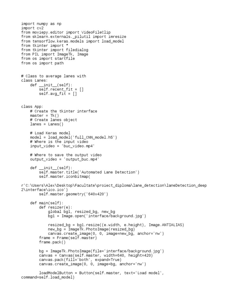 Automated Lane Detection GUI | PDF | Computing | Computer Science