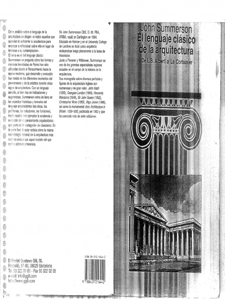4) SUMMERSON El Lenguaje Clasico de La Arquitectura (Capítulo 6) | PDF
