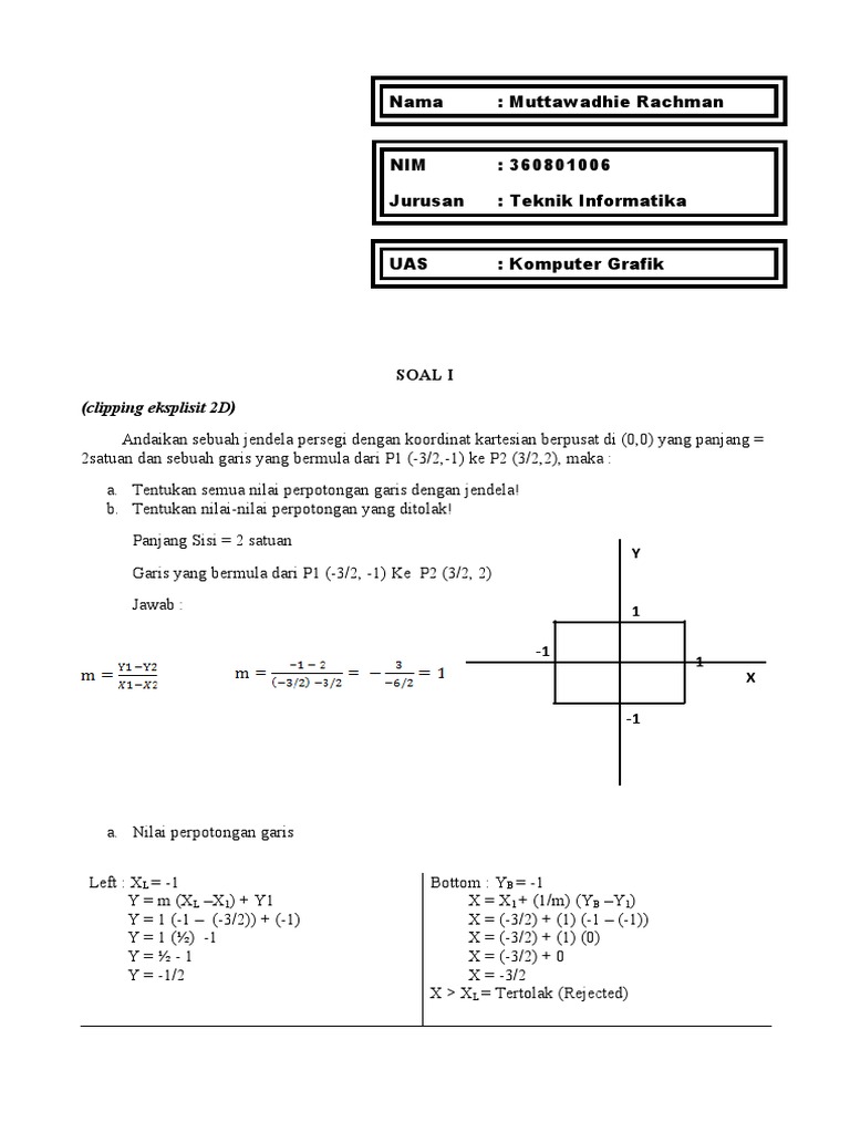 (Clipping Eksplisit 2D) : Soal I | PDF | Rendering (Computer Graphics ...