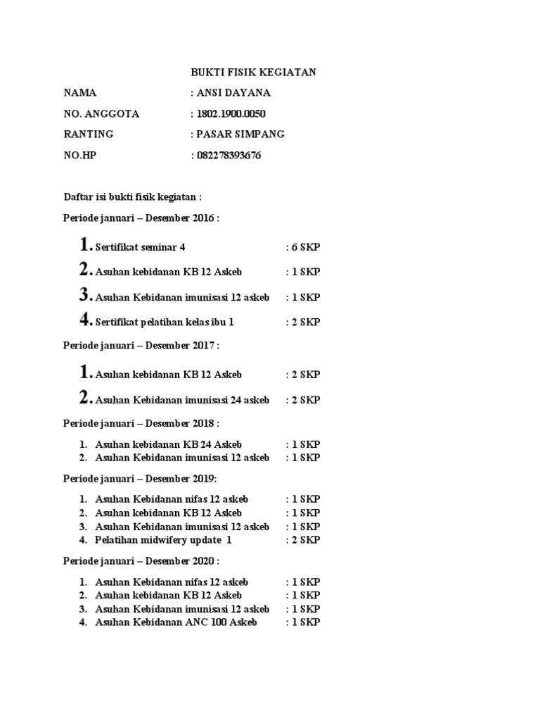 Bukti Fisik Kegiatan | PDF