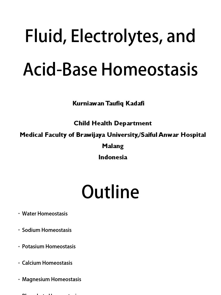 Fluid, Electrolytes, and Acid-Base Homeostasis | PDF | Homeostasis ...