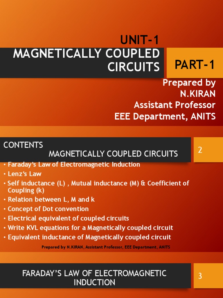 Magnetically Coupled Circuits: UNIT-1 PART-1 | PDF | Electromagnetic Induction | Inductance