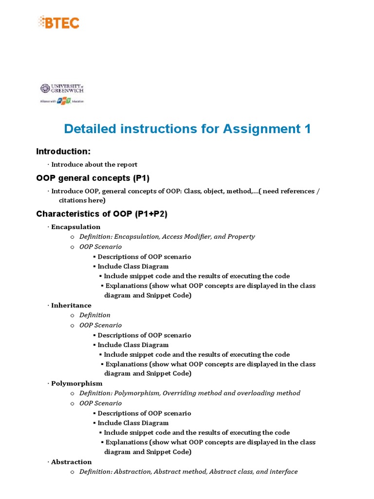 Unit 20 - Assignment 1 Guidance | Download Free PDF | Method (Computer Programming) | Class ...
