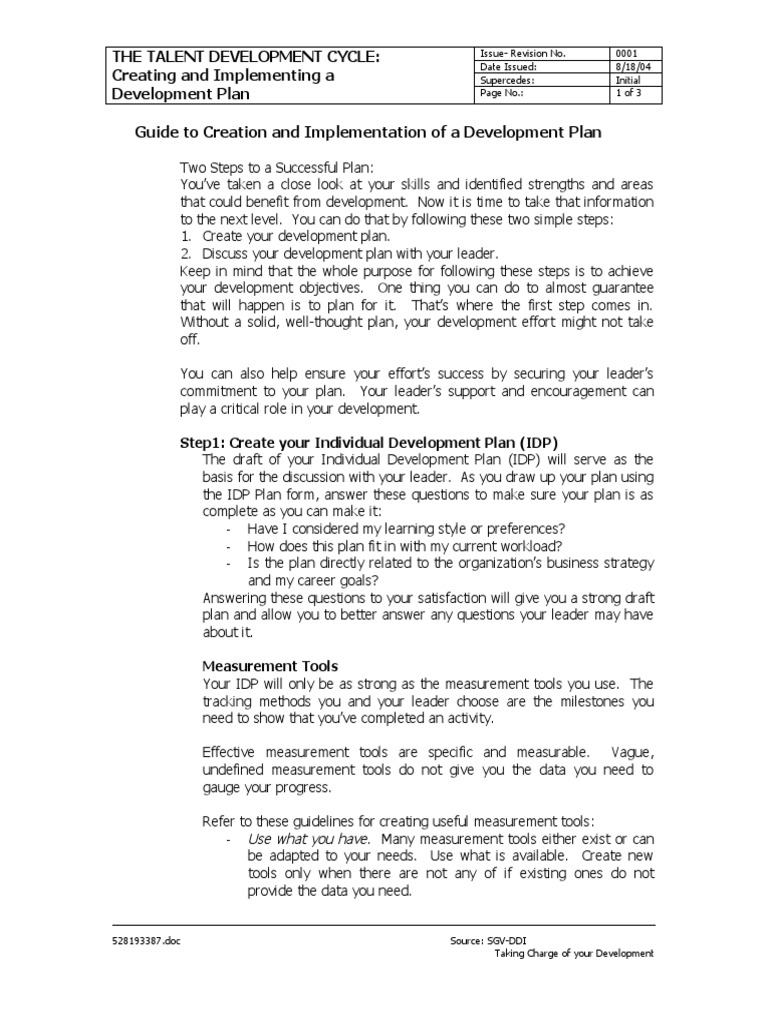 The Talent Development Cycle: Creating and Implementing A Development ...