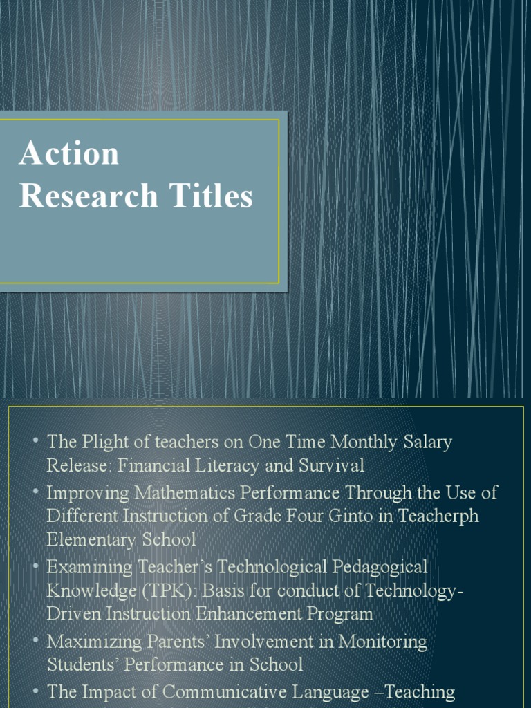 Action Research Titles | PDF