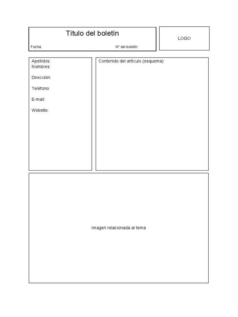 Formato Propuesto para El Boletin Informativo | PDF