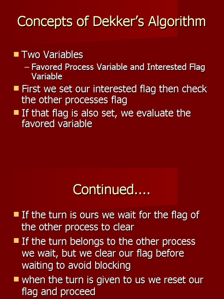Concepts of Dekker's Algorithm | PDF | Computer Programming | Algorithms