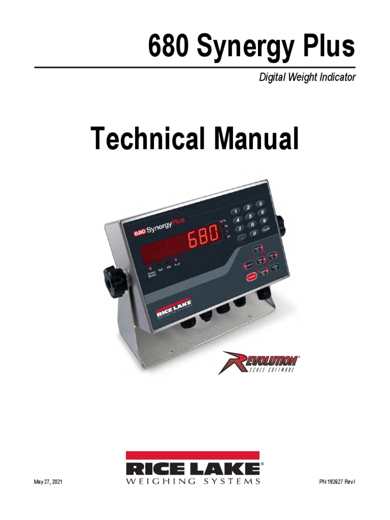 680 Synergy Plus Technical Manual: Digital Weight Indicator | PDF ...