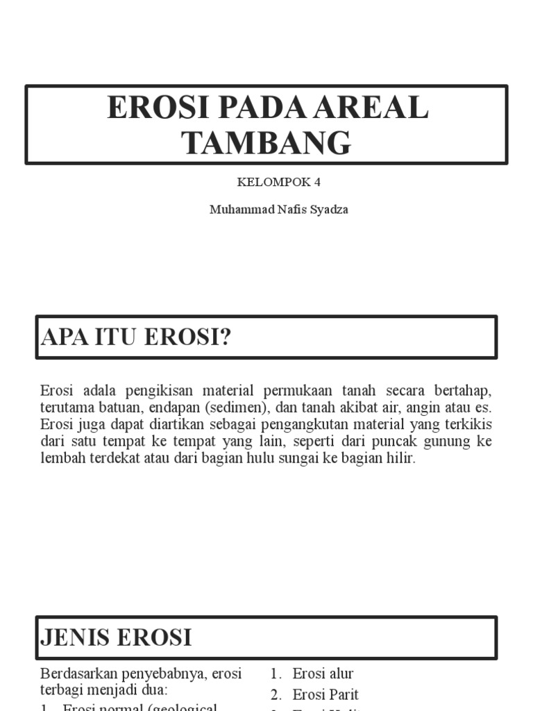 Erosi Pada Areal Tambang | PDF
