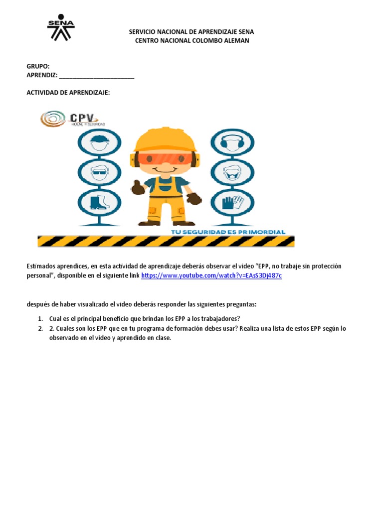 Actividad de Aprendizaje 1.EPP Nuevo | PDF