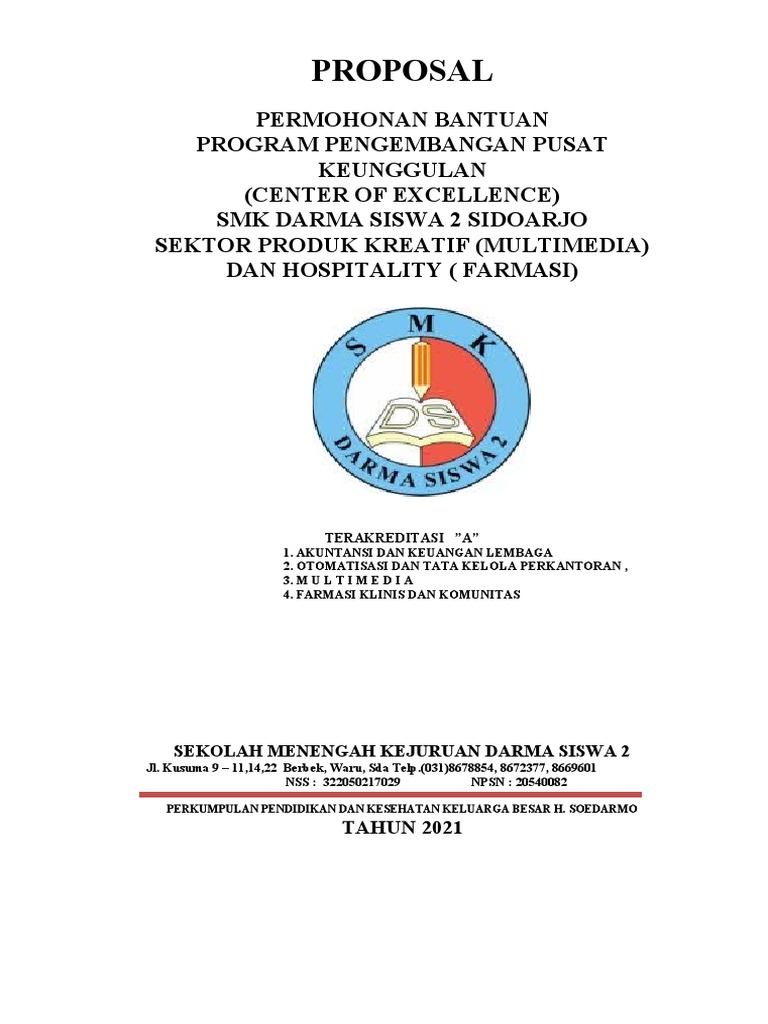 PROPOSAL PK KIRIM SMK DARMA SISWA 2 SIDOARJO Tahun 2021 | PDF