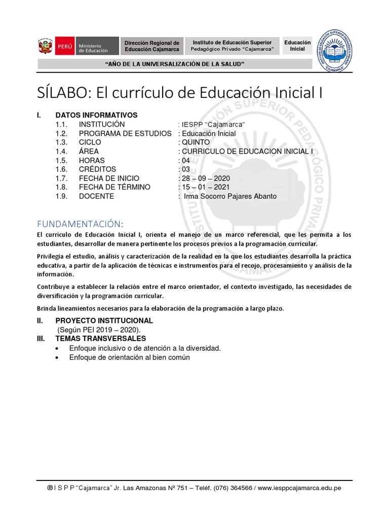 Curriculo de Educacion Inicial 2021 | PDF | Plan de estudios | Evaluación