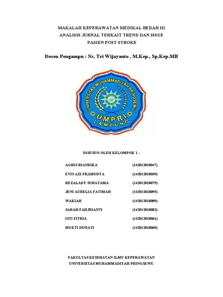 Analisis Jurnal Stroke Kel. 1 | PDF